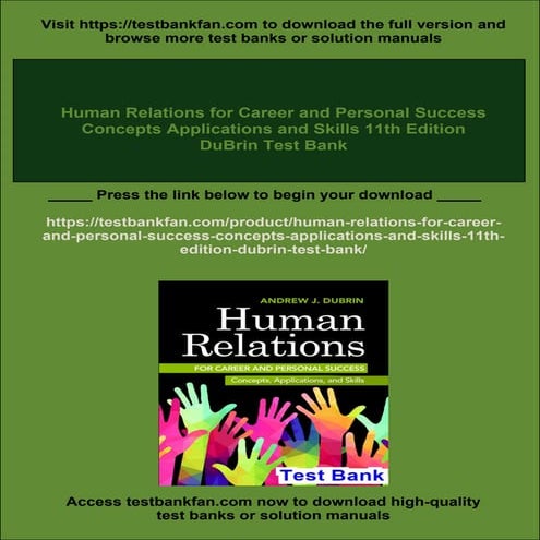 Human Relations for Career and Personal Success Concepts Applications ...