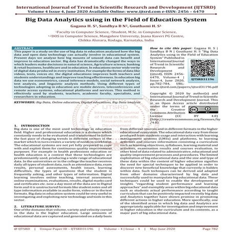 Big Data Analytics using in the Field of Education System | PDF