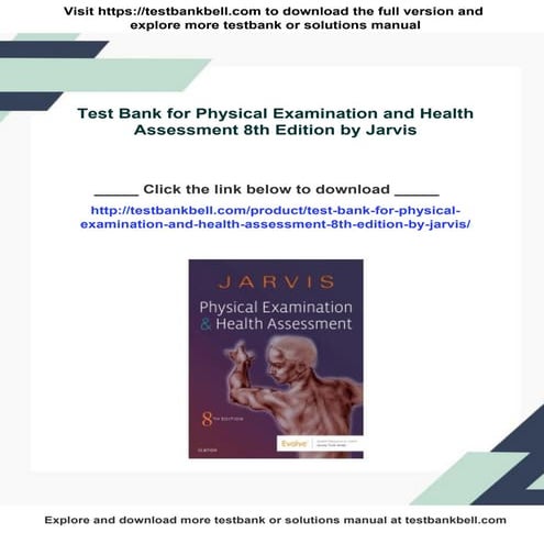 Test Bank for Physical Examination and Health Assessment 8th Edition by ...