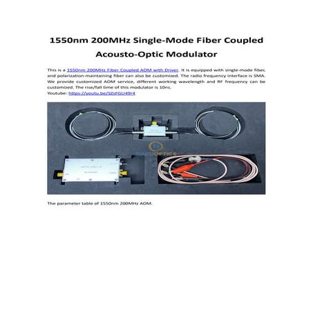 1550nm 200MHz Fiber Coupled AO Modulator | DOC | Science