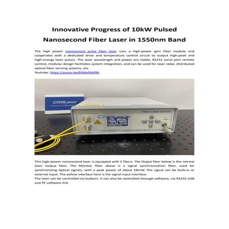 1550nm 3~200ns Pulse width Nanosecond Fiber Laser | DOC