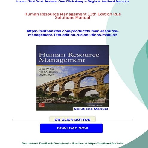 Human Resource Management 11th Edition Rue Solutions Manual | PDF