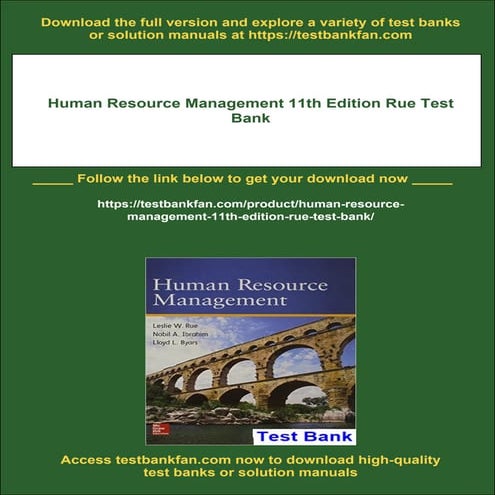 Human Resource Management 11th Edition Rue Test Bank | PDF