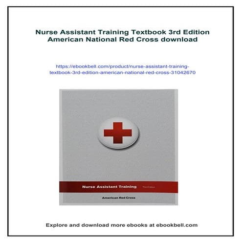 Nurse Assistant Training Textbook 3rd Edition American National Red Cross | PDF