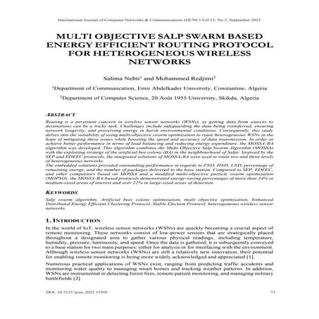 Multi Objective Salp Swarm Based Energy Efficient Routing Protocol For Heterogeneous Wireless