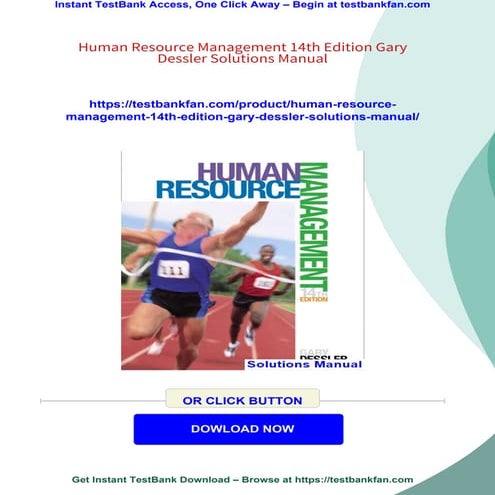 Human Resource Management 14th Edition Gary Dessler Solutions Manual | PDF