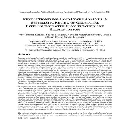Revolutionizing Land Cover Analysis A Systematic Review Of Geospatial Intelligence With