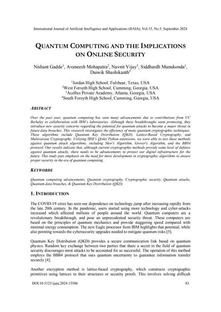 Post quantum cryptography | PPTX | Computing | Technology & Computing