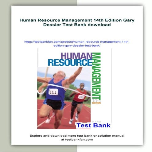 Human Resource Management 14th Edition Gary Dessler Test Bank | PDF
