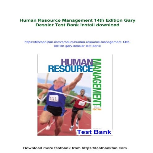 Human Resource Management 14th Edition Gary Dessler Test Bank | PDF