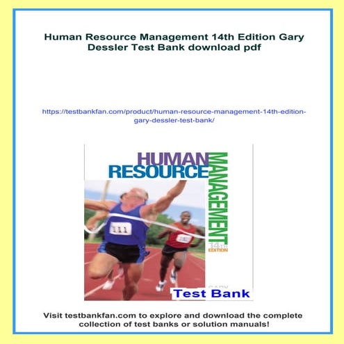 Human Resource Management 14th Edition Gary Dessler Test Bank | PDF
