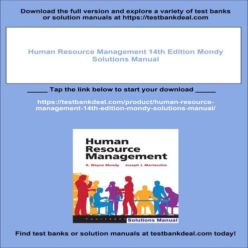 Human Resource Management 14th Edition Mondy Solutions Manual | PDF
