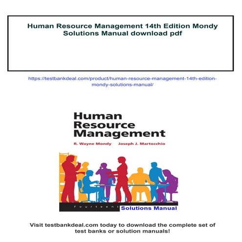 Human Resource Management 14th Edition Mondy Solutions Manual | PDF