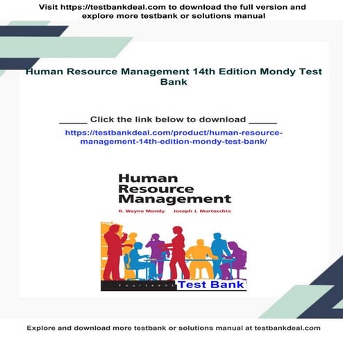 Human Resource Management 14th Edition Mondy Test Bank | PDF