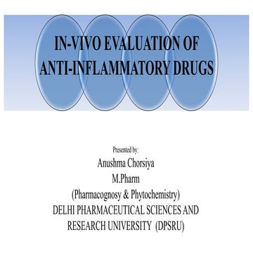 Screening Models of Anti-Inflammatory Drugs | PPTX
