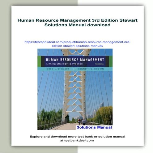 Human Resource Management 3rd Edition Stewart Solutions Manual | PDF