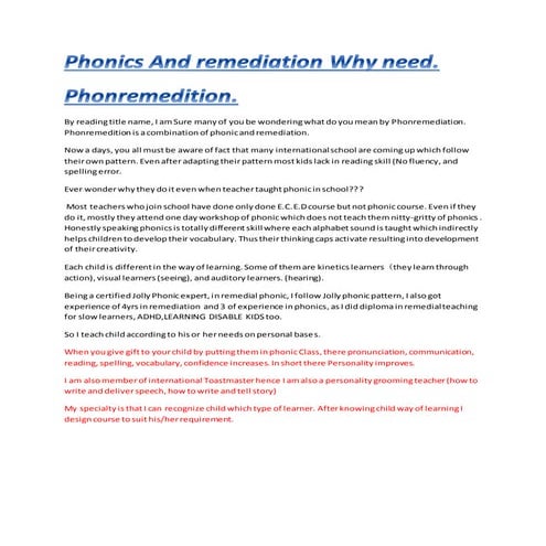 phonic and remediation new | DOCX
