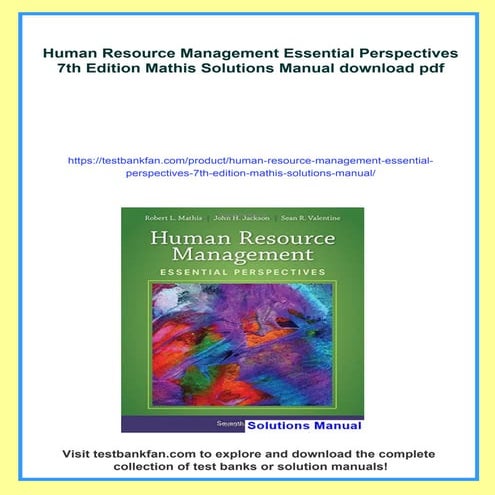Human Resource Management Essential Perspectives 7th Edition Mathis ...