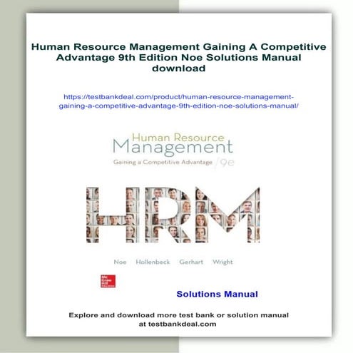 Human Resource Management Gaining A Competitive Advantage 9th Edition Noe Solutions Manual | PDF