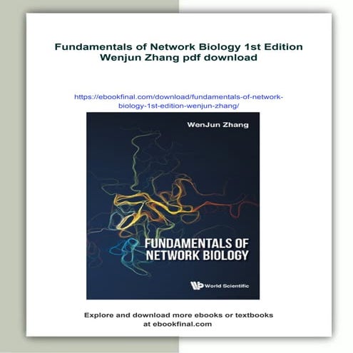 Fundamentals of Network Biology 1st Edition Wenjun Zhang | PDF