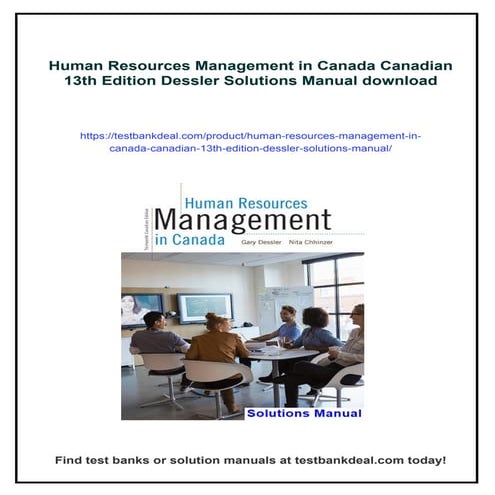 Human Resources Management in Canada Canadian 13th Edition Dessler ...