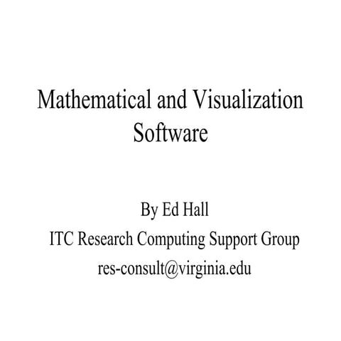 1559 mathematical and visualization software | PPT