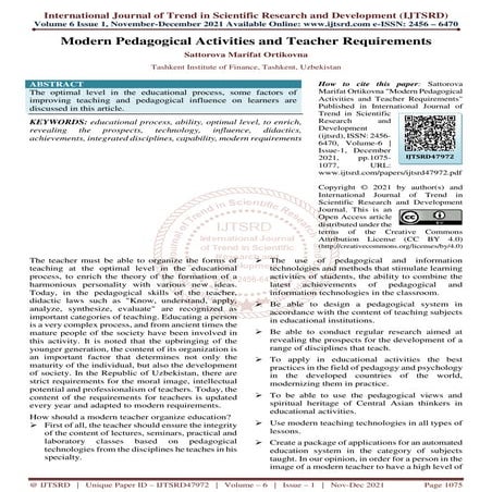 Modern Pedagogical Activities and Teacher Requirements | PDF