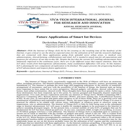 Future Applications of Smart Iot Devices | PDF