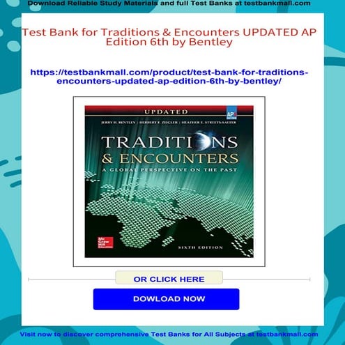 Test Bank for Traditions & Encounters UPDATED AP Edition 6th by Bentley ...