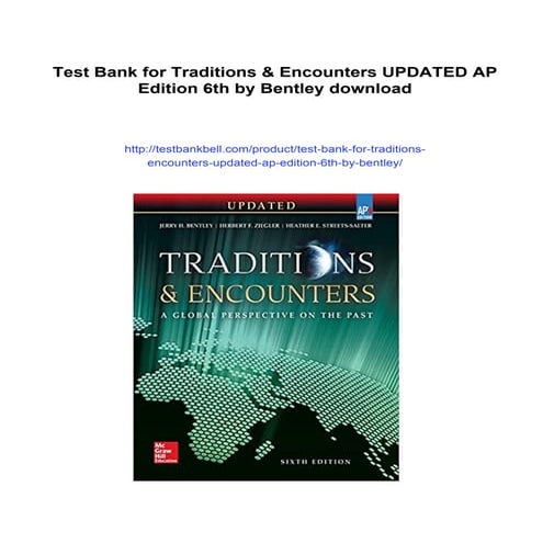 Test Bank for Traditions & Encounters UPDATED AP Edition 6th by Bentley ...