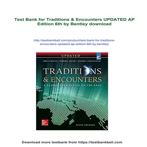 Test Bank for Traditions & Encounters UPDATED AP Edition 6th by Bentley ...