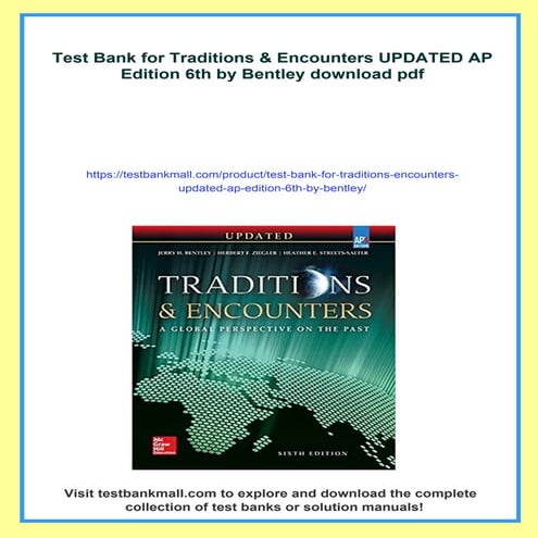 Test Bank for Traditions & Encounters UPDATED AP Edition 6th by Bentley ...