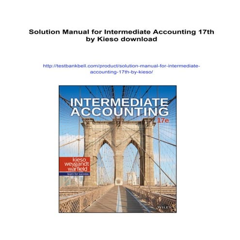 Solution manual for intermediate accounting ifrs 4th edition by donald ...