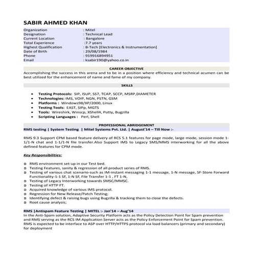 Sabir Ahmed Khan_Tech_Lead_Updated | PDF