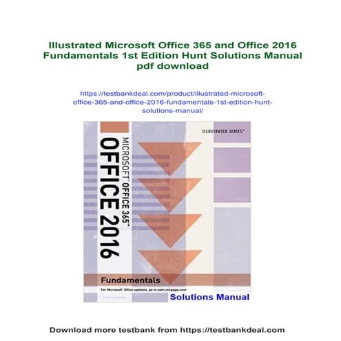 Illustrated Microsoft Office 365 and Office 2016 Fundamentals 1st ...