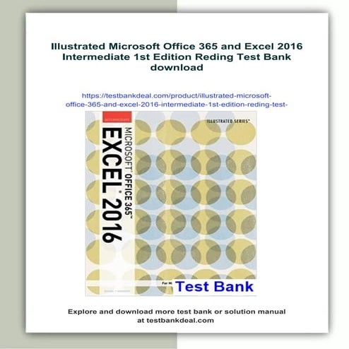 Illustrated Microsoft Office 365 and Excel 2016 Intermediate 1st ...