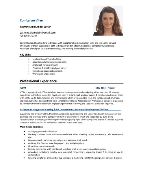 Sally Hafez new CV | DOC | Business | Business and Finance
