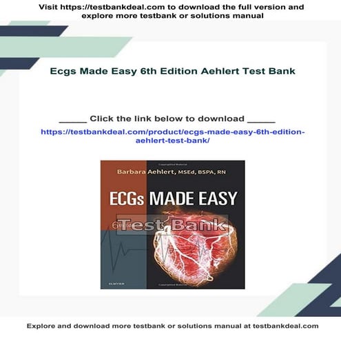 Ecgs Made Easy 6th Edition Aehlert Test Bank | PDF