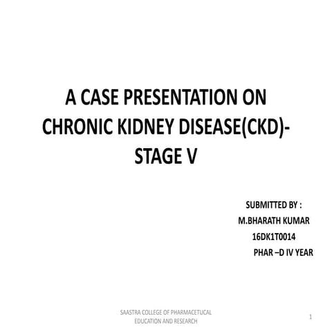 case presentation on chronic kidney disease(ckd) | PPTX