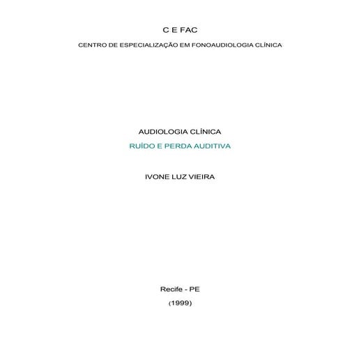 Programa de Conservação auditiva - PCA Fundacentro | PDF