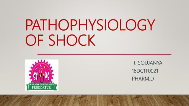 Pathophysiology And Management Of Shock Ppt