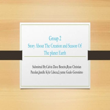 CREATION STORY (ENGLISH7) | PPT