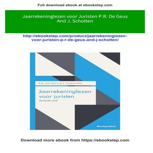 [FREE PDF sample] Jaarrekeninglezen voor Juristen P.R. De Geus And J ...