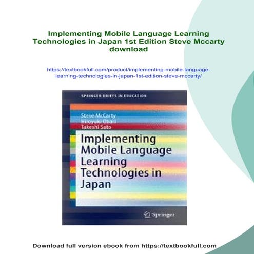 Implementing Mobile Language Learning Technologies in Japan 1st Edition ...