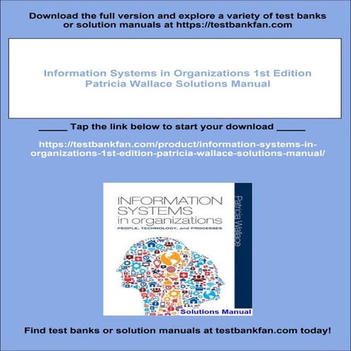 Information Systems in Organizations 1st Edition Patricia Wallace ...