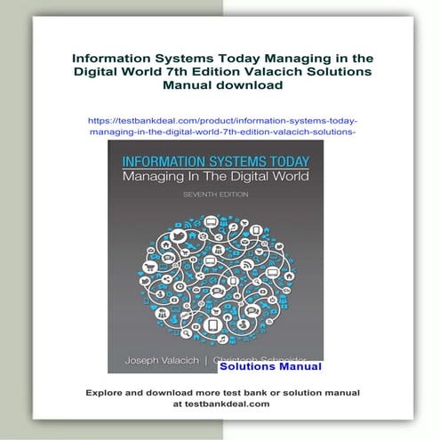 Information Systems Today Managing in the Digital World 7th Edition ...
