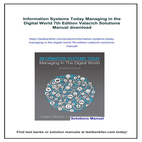 Information Systems Today Managing in the Digital World 7th Edition ...