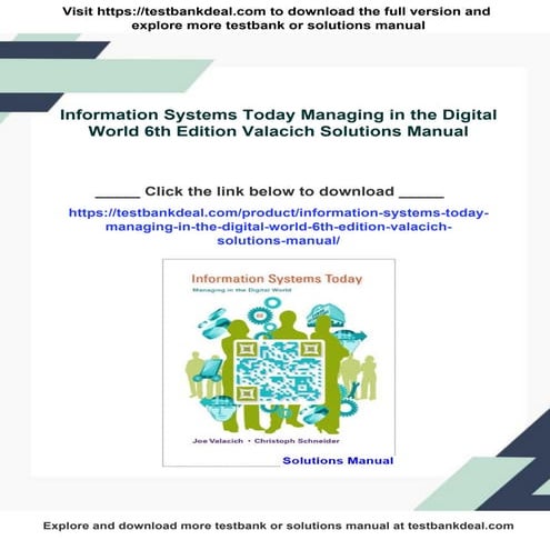 Information Systems Today Managing in the Digital World 6th Edition ...