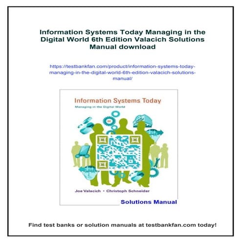Information Systems Today Managing in the Digital World 6th Edition ...