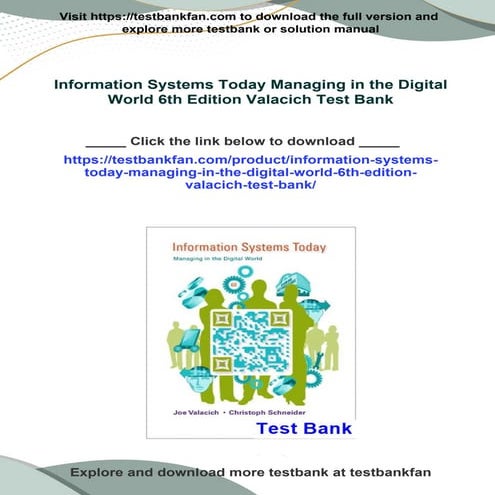 Download Study Resources for Information Systems Today Managing in the ...